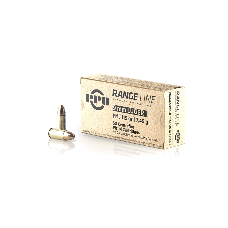 Prvi Partizan Range Line 9mm Luger Ammo 115 Gr FMJ - Ammo Deals