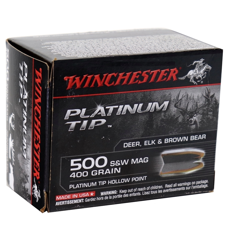 Winchester Platinum Tip 500 S&W Magnum 400 Gr JHP - Ammo Deals