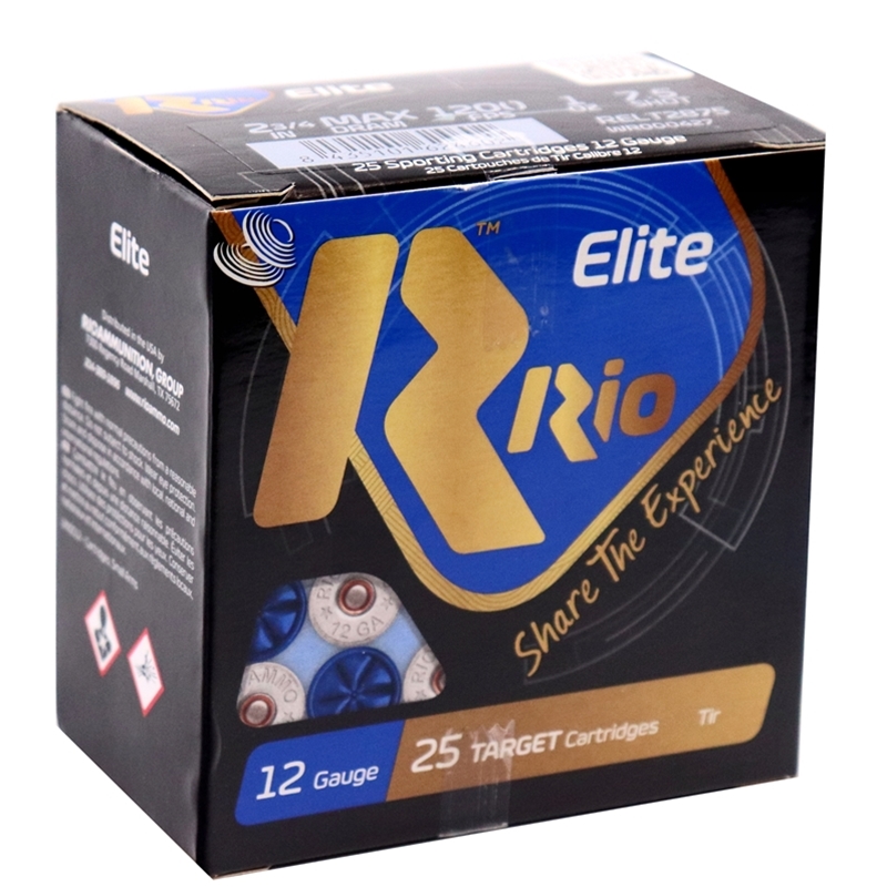 Rio Elite Target 12 Gauge Ammo 2 3/4" 1 oz #7.5 Shot 250 Rounds - Ammo ...