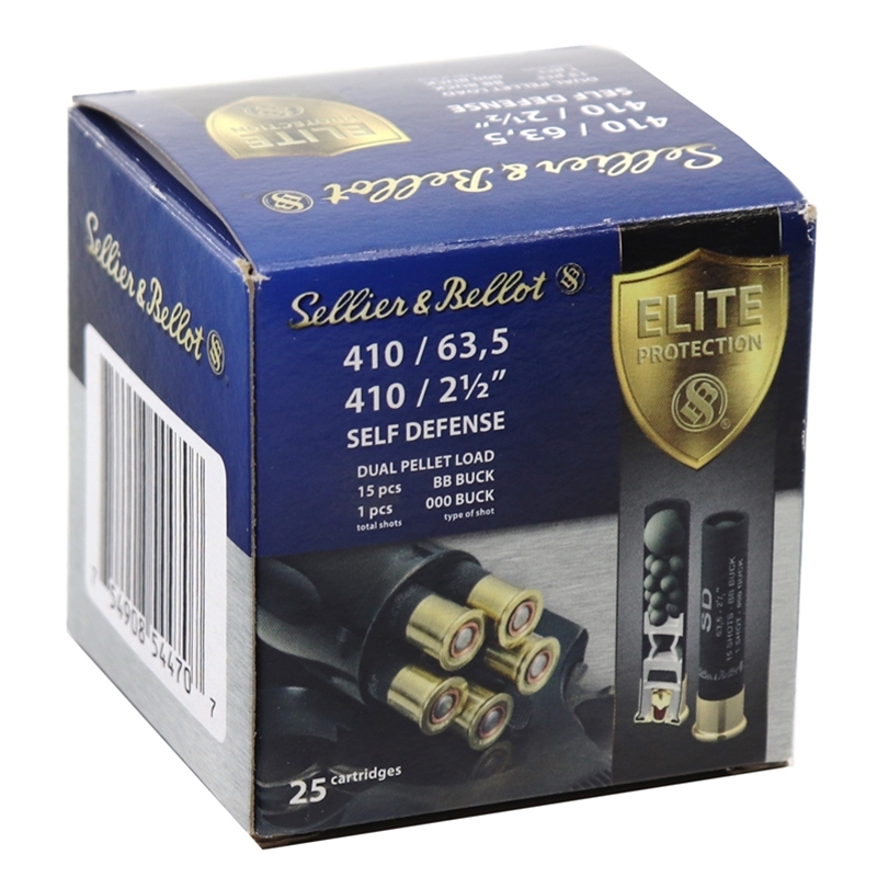 Sellier & Bellot Self Defense .410 Bore Ammo 2-1/2" 000 Buck 15 Pellet - Ammo Deals
