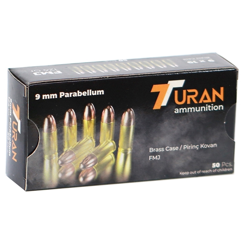 Turan Parabellum 9mm Luger Ammo 124 Gr FMJ - Ammo Deals