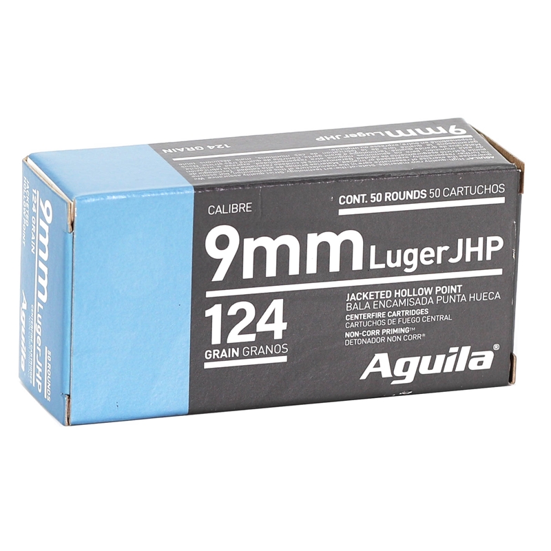 Aguila 9mm Luger Ammo 124 Grain Jacketed Hollow Point - Ammo Deals