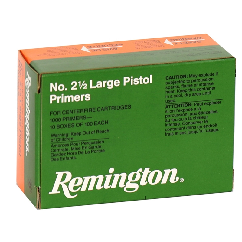 Remington Large Pistol Primers #2-1/2 Box of 1000 - Deals