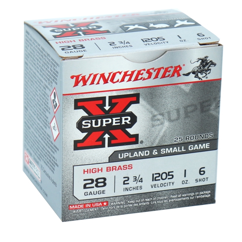 Winchester Super-X High Brass 28 Gauge Ammo 2-3/4" 1 oz #6 Shot - Ammo Deals