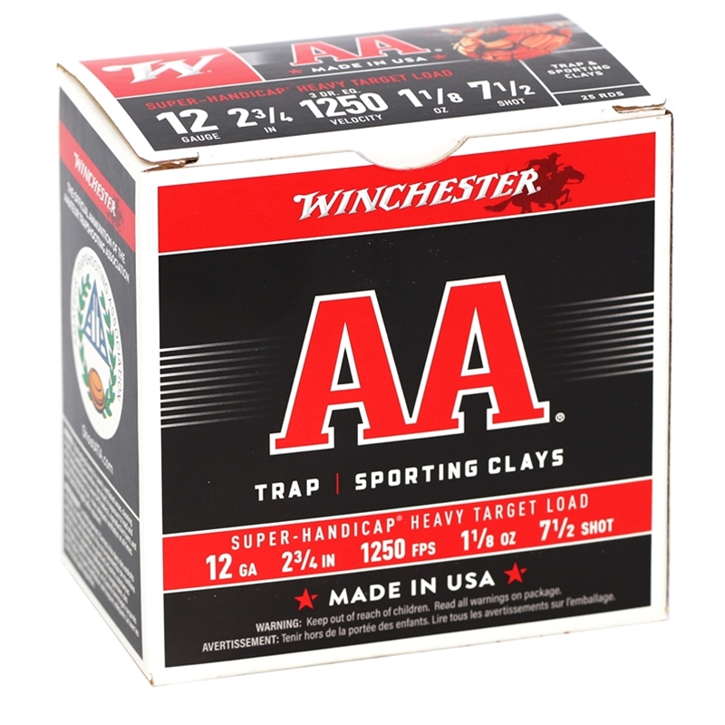 Winchester AA Super-Handicap Heavy Target 12 Gauge Ammo 2 3/4" 1-1/8 oz ...