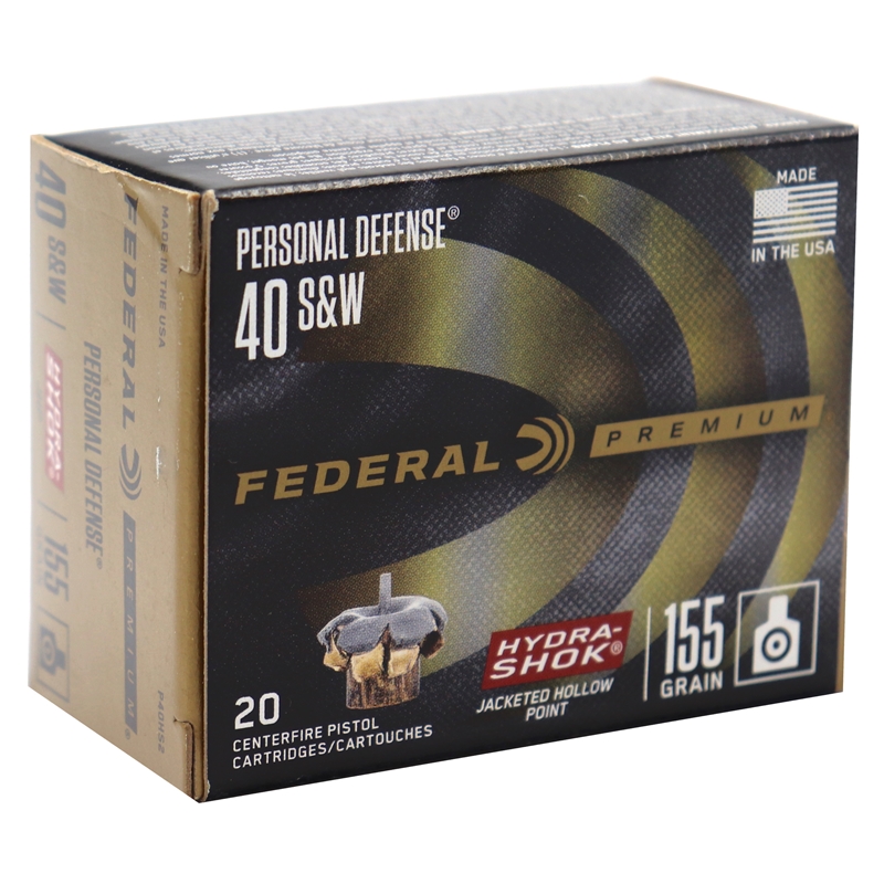 Federal Personal Defense 40 S&W Ammo 155 Grain Hydra-Shok JHP - Ammo Deals