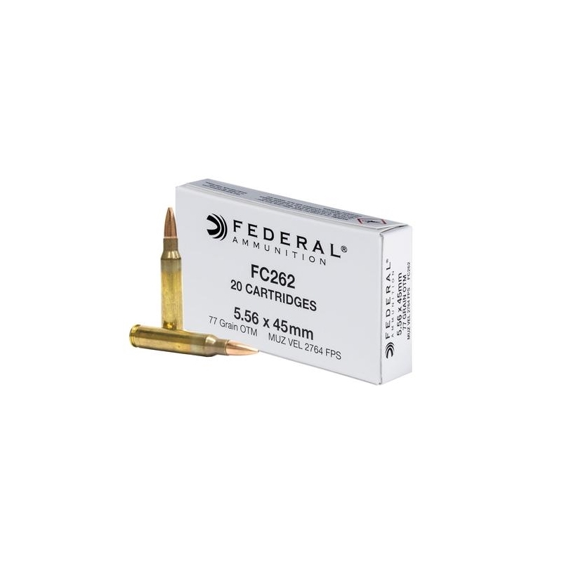 Federal 5.56x45mm NATO Ammo 77 Grain Open Tip Match - Ammo Deals
